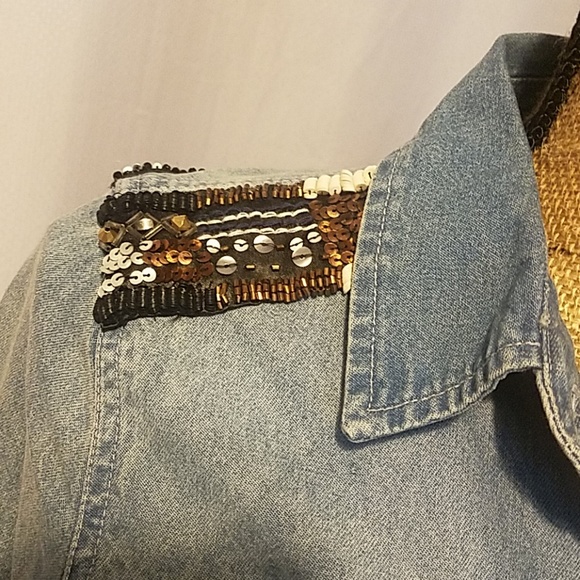 Miss Me | Tops | Miss Me Denim Button Down Shirts | Poshmark